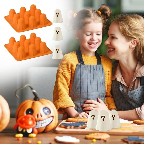 Ghost Silicone Mold Halloween | 2 Pack Flexible Non-Stick Food Grade ...