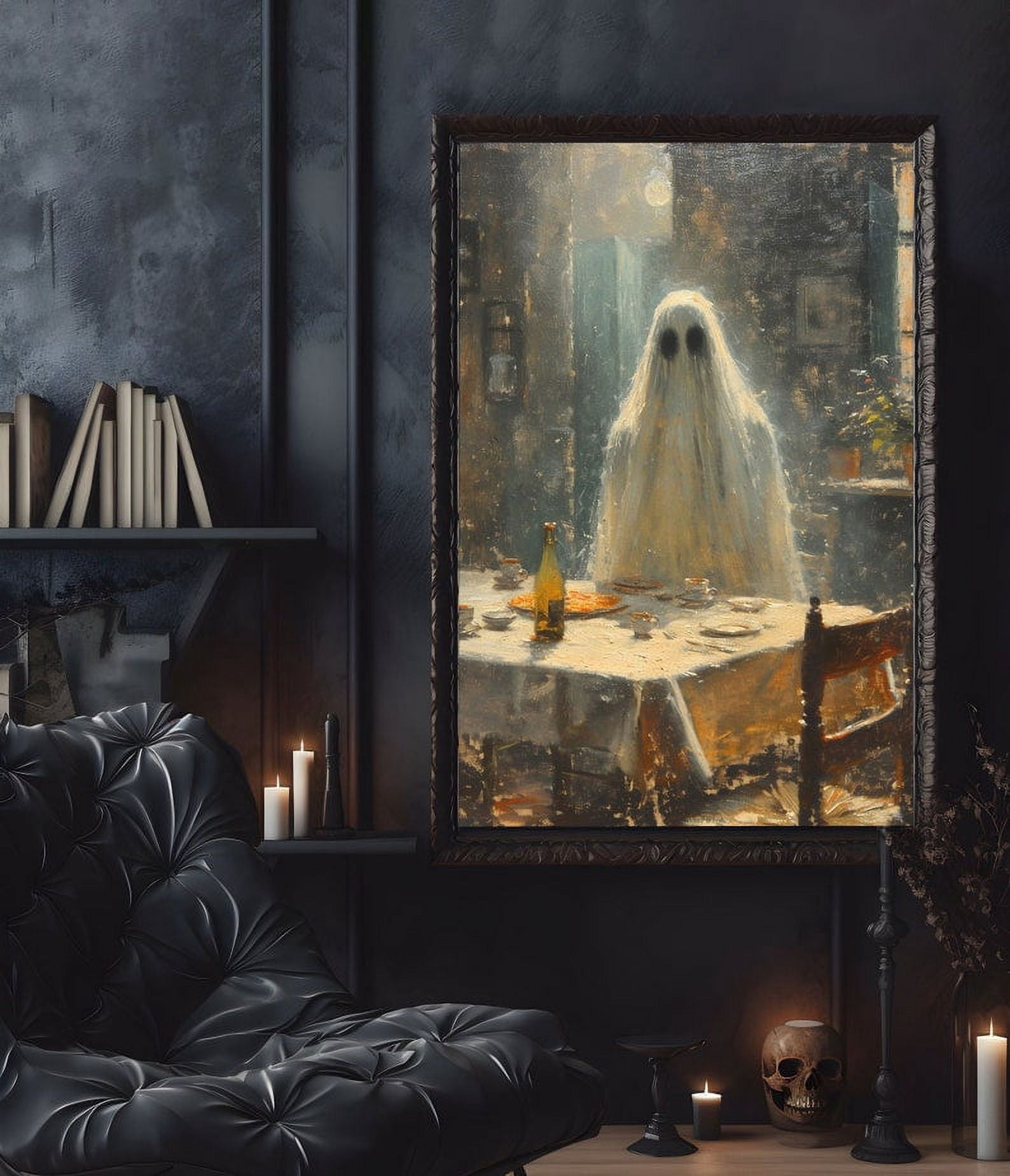 Ghost Sitting In The Dinning Room Poster Print, Halloween Poster ...