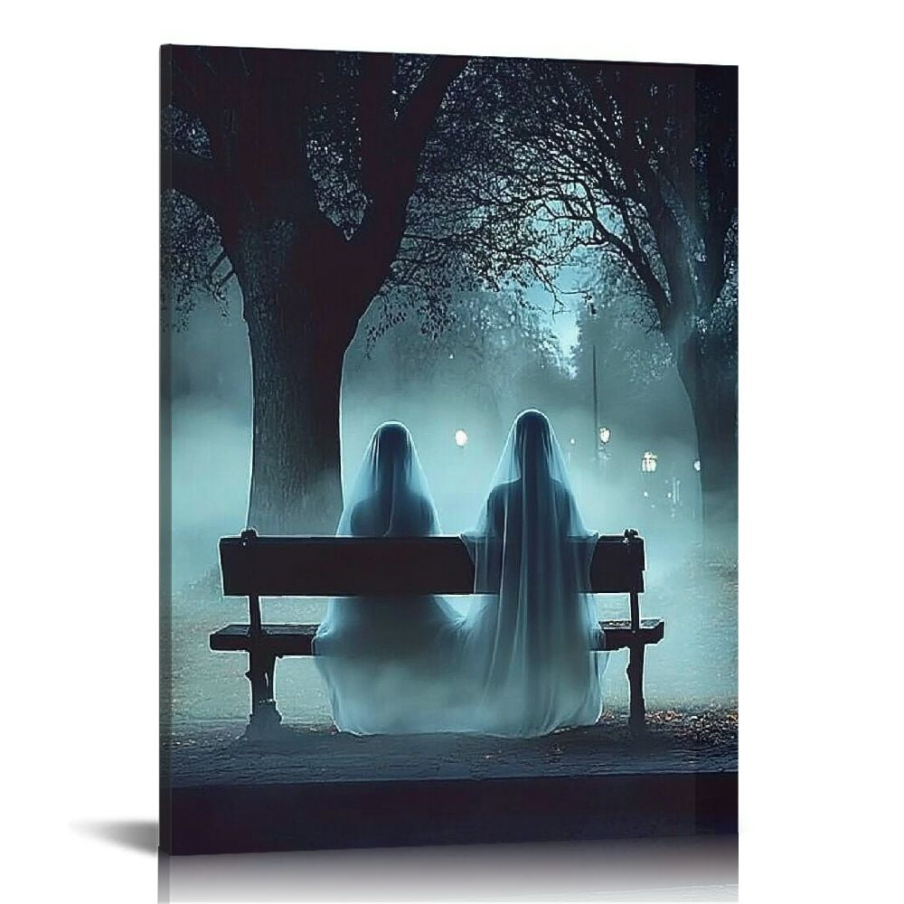 Ghost Sitting On A Bench Gothic Art Print Poster, Goth Wall Art ...