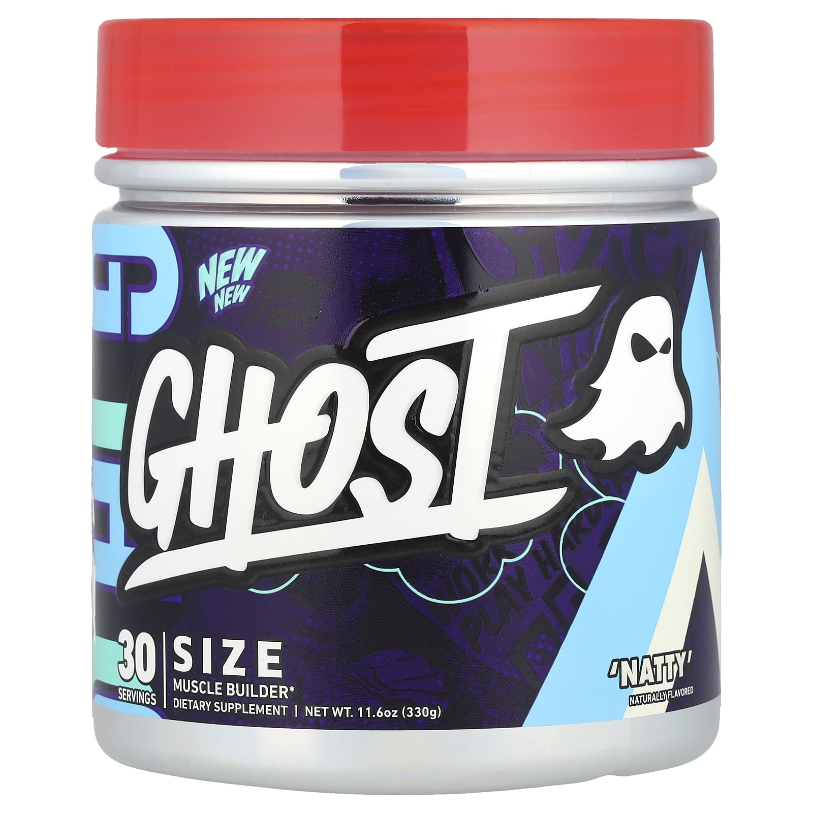 Ghost Size, Muscle Builder, 'Natty', 11.6 oz (330 g) - Walmart.com