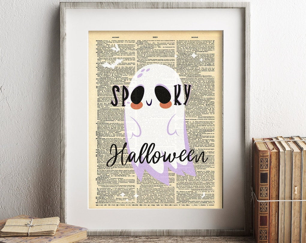 Ghost Spooky Halloween Dictionary Art Print ,Decor For Living Room ...