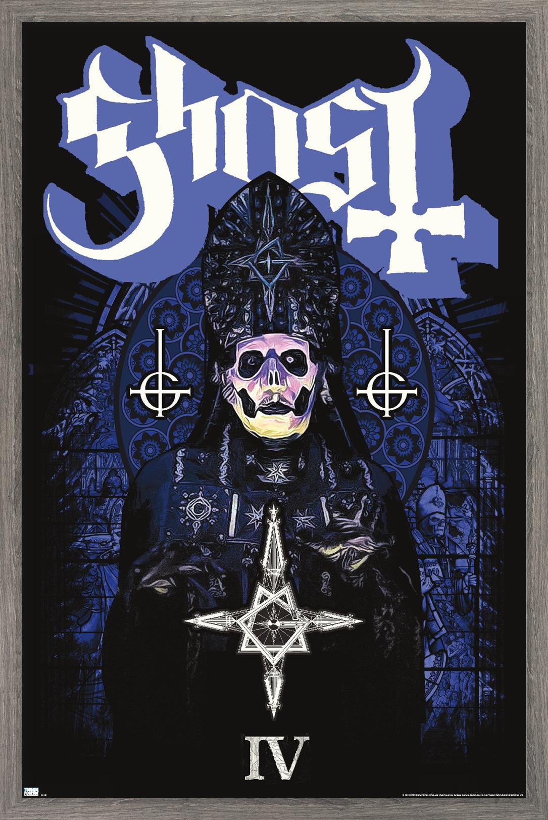 Ghost - Stained Glass Wall Poster, 22.375" x 34" Framed - Walmart.com