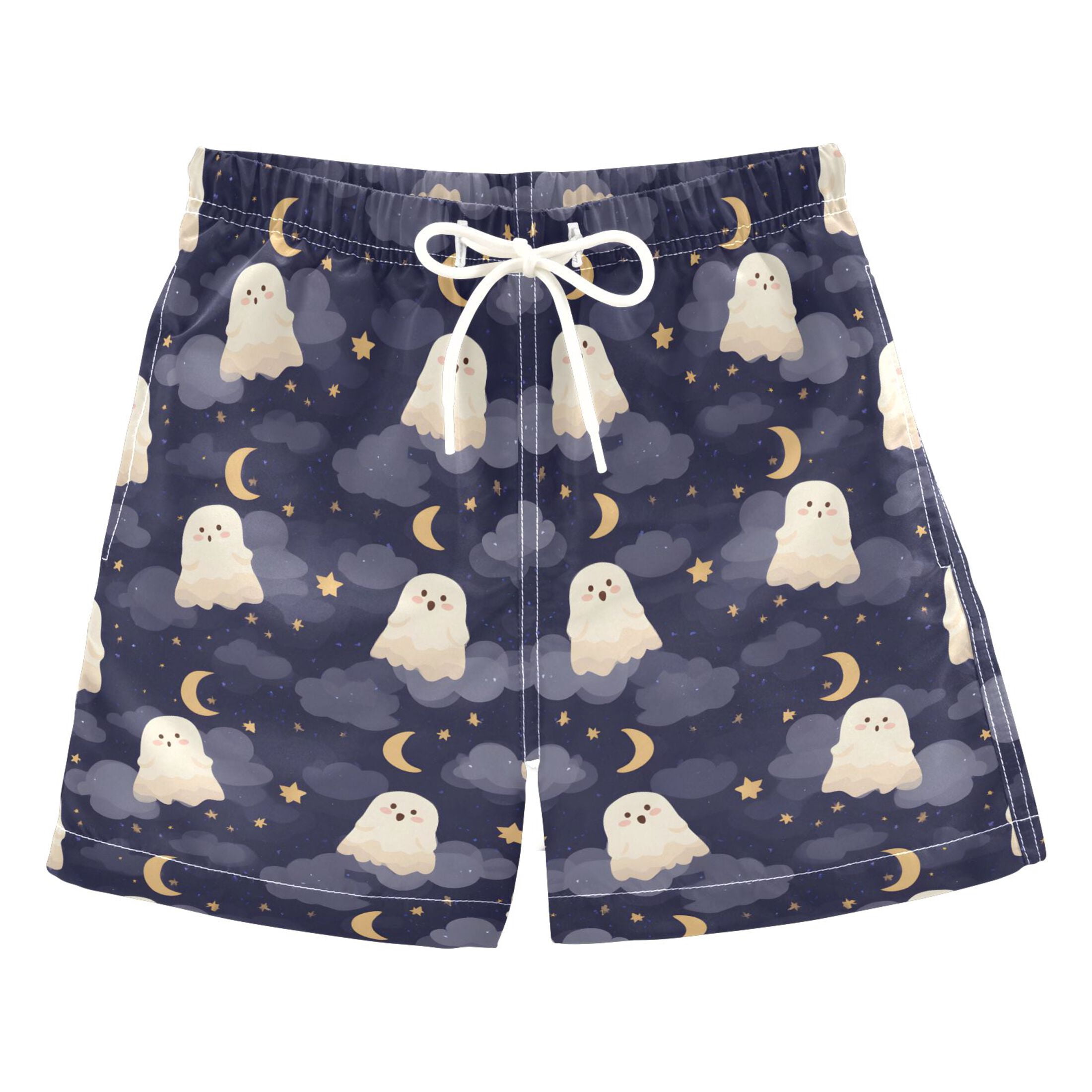 Ghost Star Moon Swim Trunks Quick Dry Beach Pool Board Shorts ...