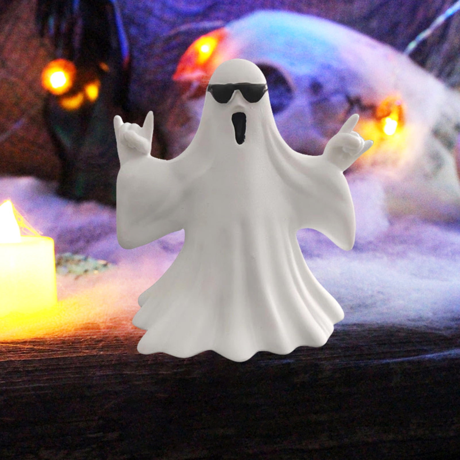 Ghost Statue Halloween Decor Resin Ghost Figurine Compact Ghost Statue ...