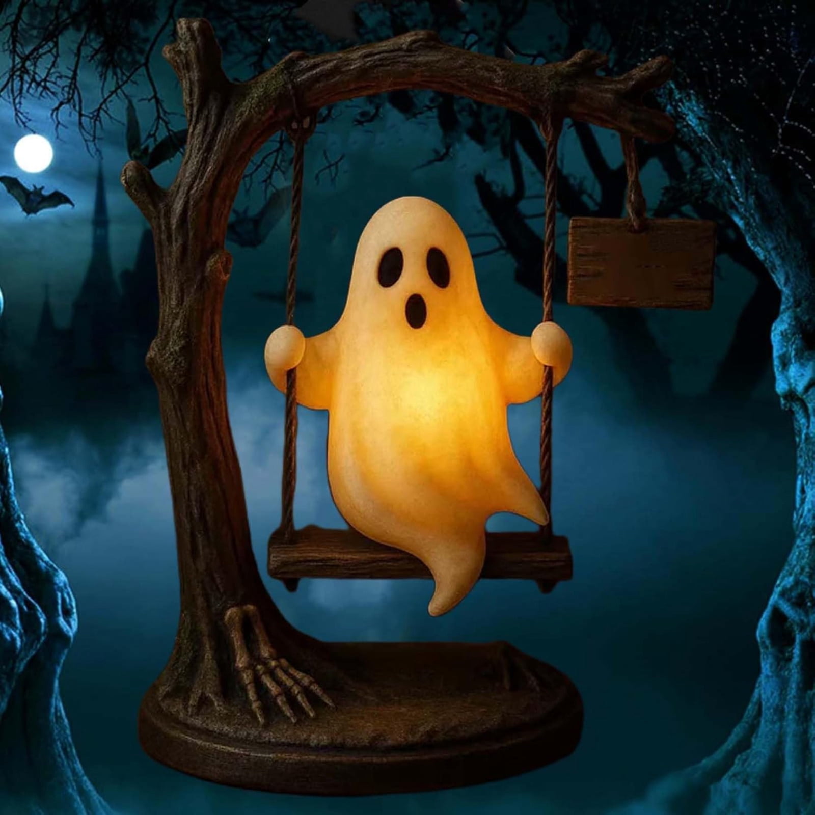 Ghost Swing Lamp, Spooky Swinging Ghost Light for Halloween, Indoor and ...
