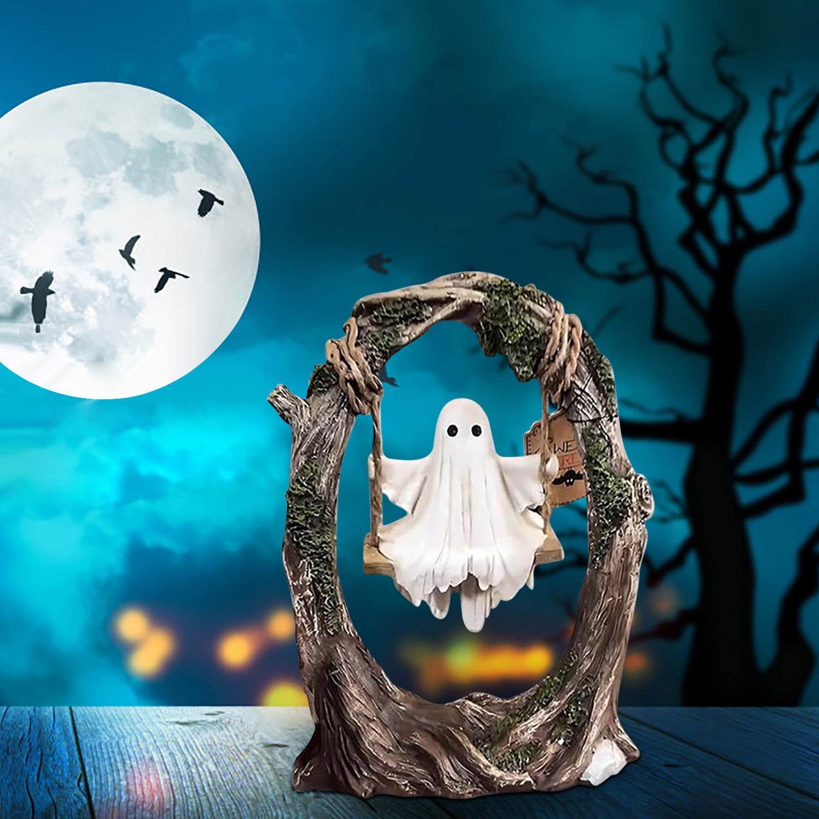 Ghost on A Swing - Swinging Shadows halloween figurines, 2026 New Cute ...
