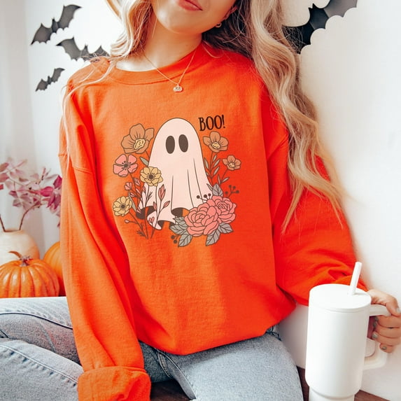 Ghost T-Shirt, Boo T-Shirt, Spooky Season T-Shirt, Floral Halloween ...