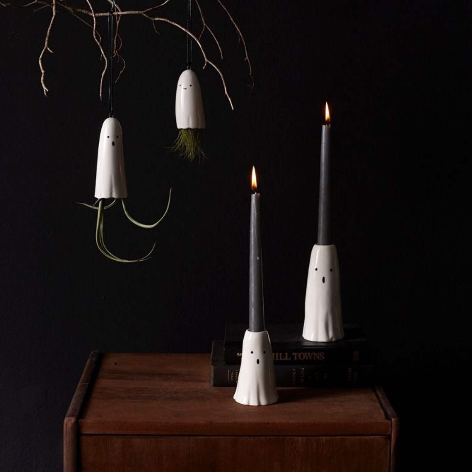 Ceramic Ghost Taper Candle Holder for Halloween Decor - Walmart.com