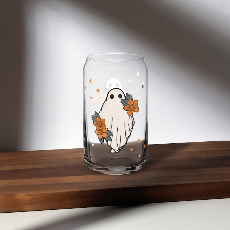 Ghost Themed Can-shaped Glass, Halloween Cold Cup, Ghost Glass For Cold ...