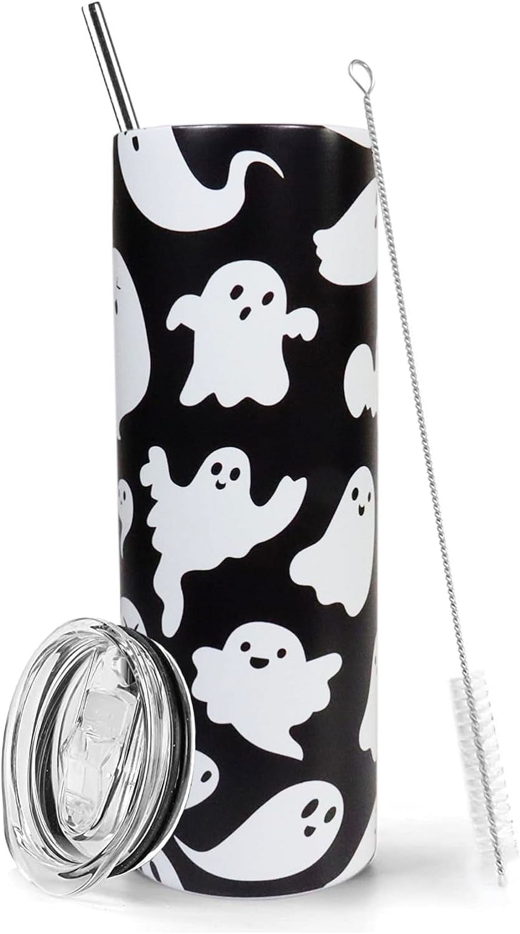 Ghost Tumbler With Lid and Straw Ghost Cup 20oz Skinny Tumbler ...