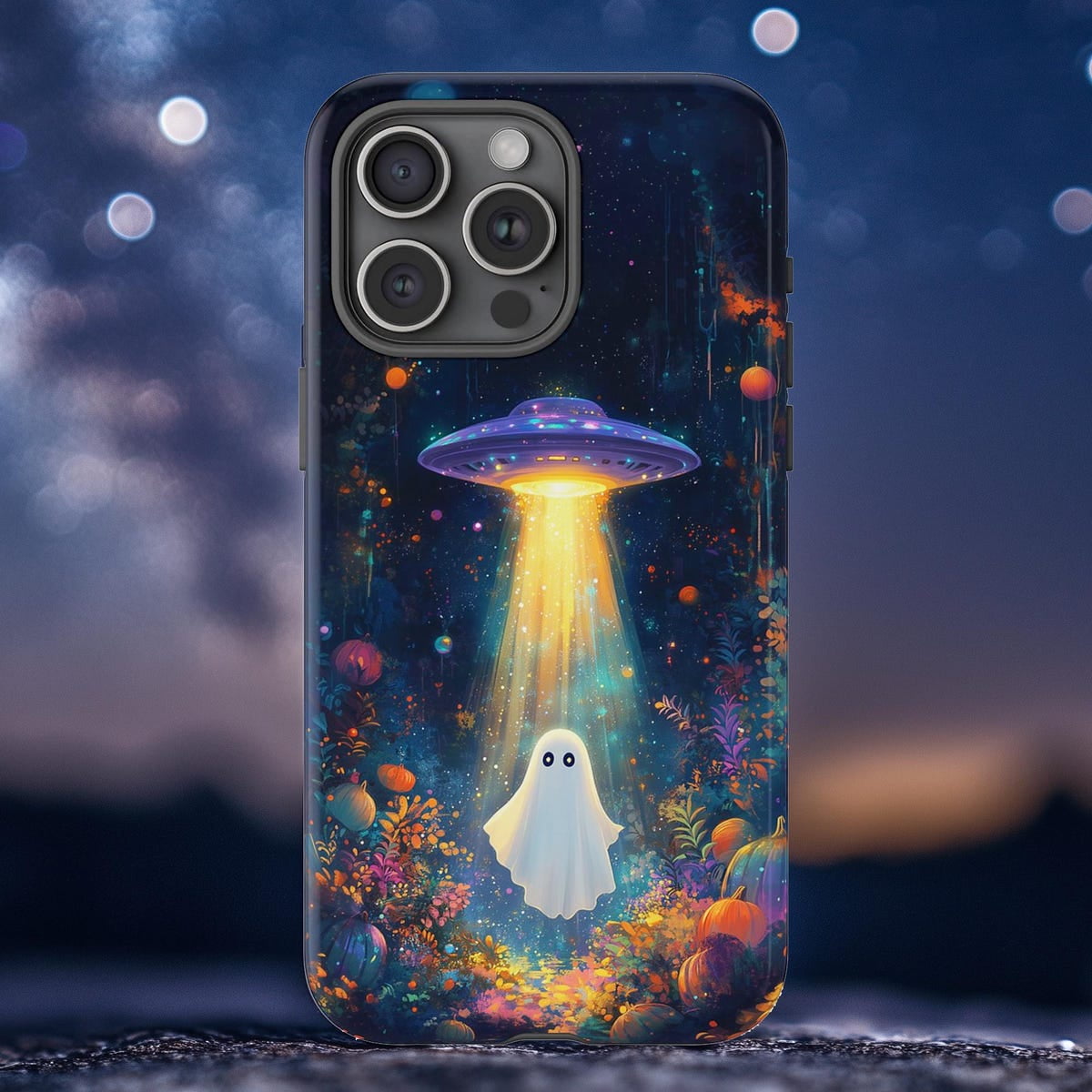 Ghost UFO Abduction Sci-Fi Alien Art Case with iPhone 17 to 11 Pro Max ...