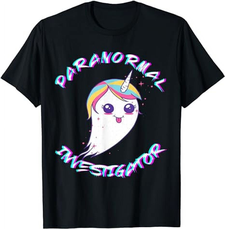 Ghost Unicorn Paranormal Investigator Cute Ghost Hunting T-Shirt ...