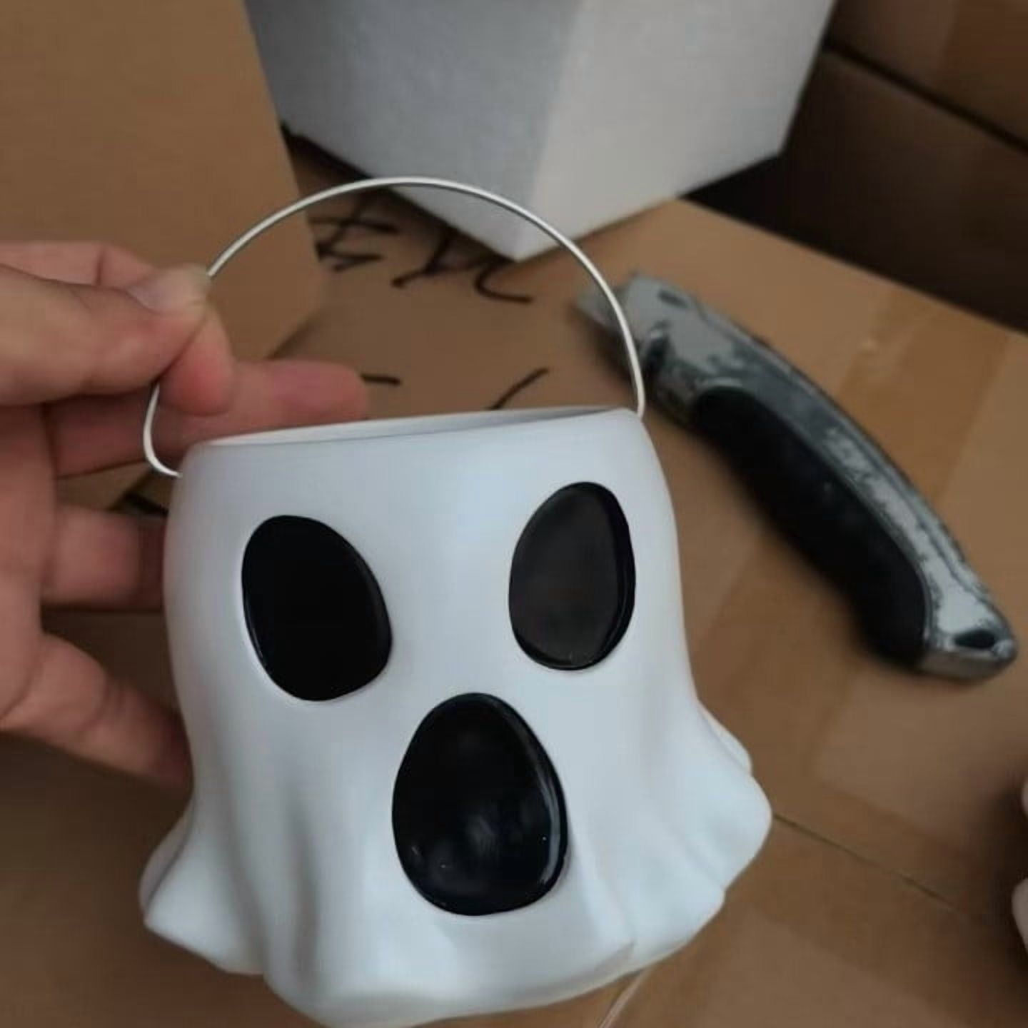 Ghost Vase Ghost Bucket Halloween Planter Resin Display Stand ...