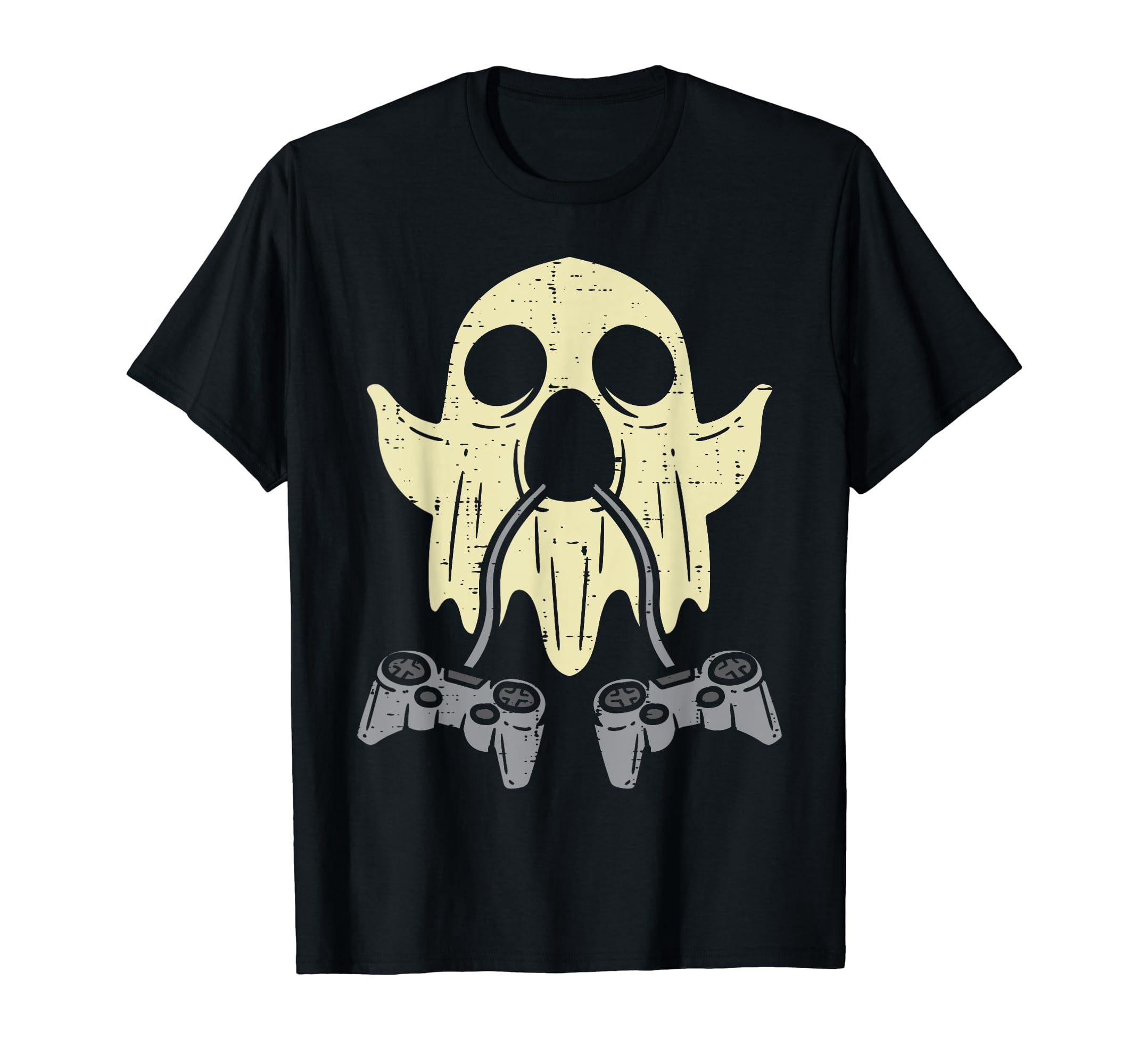 Ghost Video Game Controller Gamer Men Halloween Boys Gaming T-Shirt ...