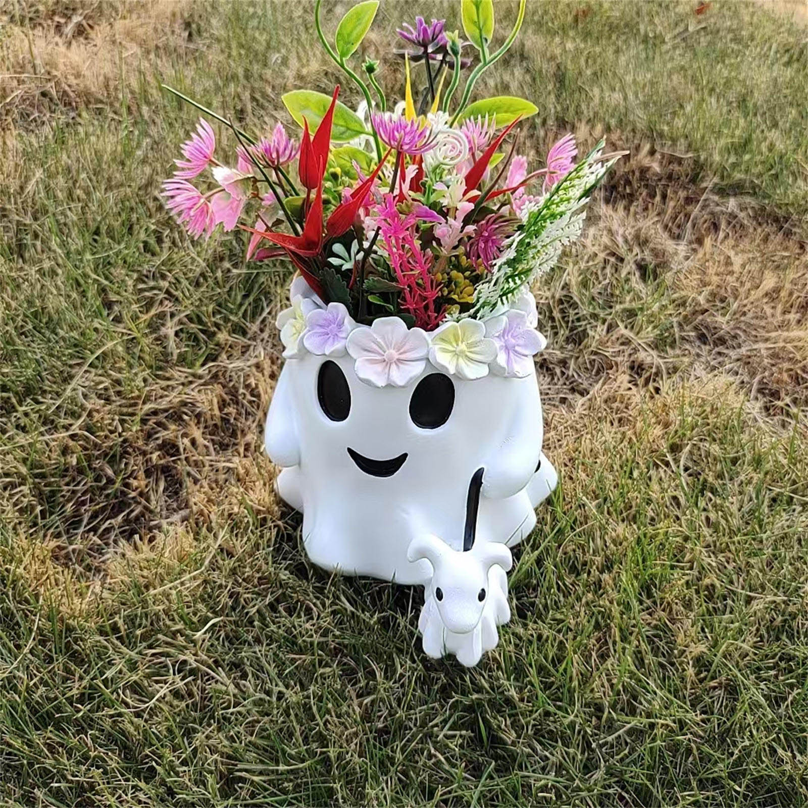 Ghost Walking Dog Bucket, Ghost Bucket Decor, Ghost Bucket Vase ...