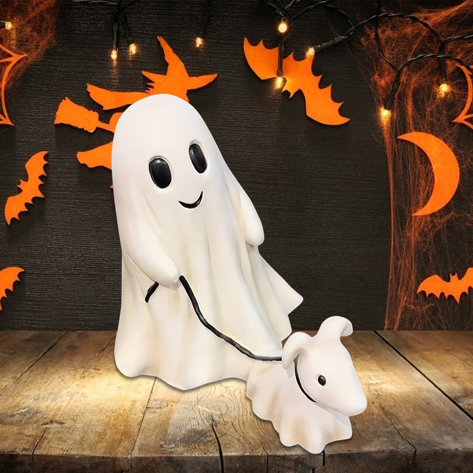 Ghost Walking Dog Statue, 2024 New Ghost Walking Dog Halloween ...