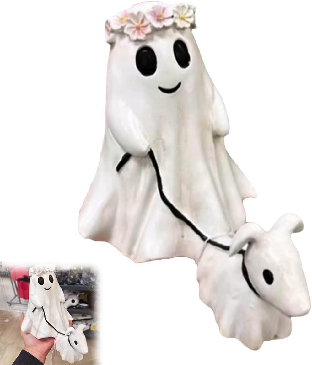Ghost Walking Dog Statue, Ghost Walking Ghost Dog, Halloween Ghost Dog ...