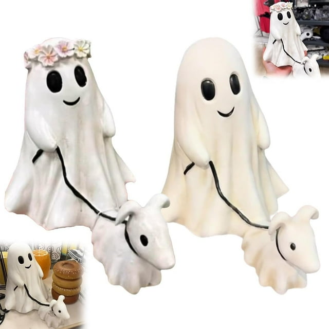 Ghost Walking Dog Statue, Ghost Walking Ghost Dog, Halloween Ghost Dog ...