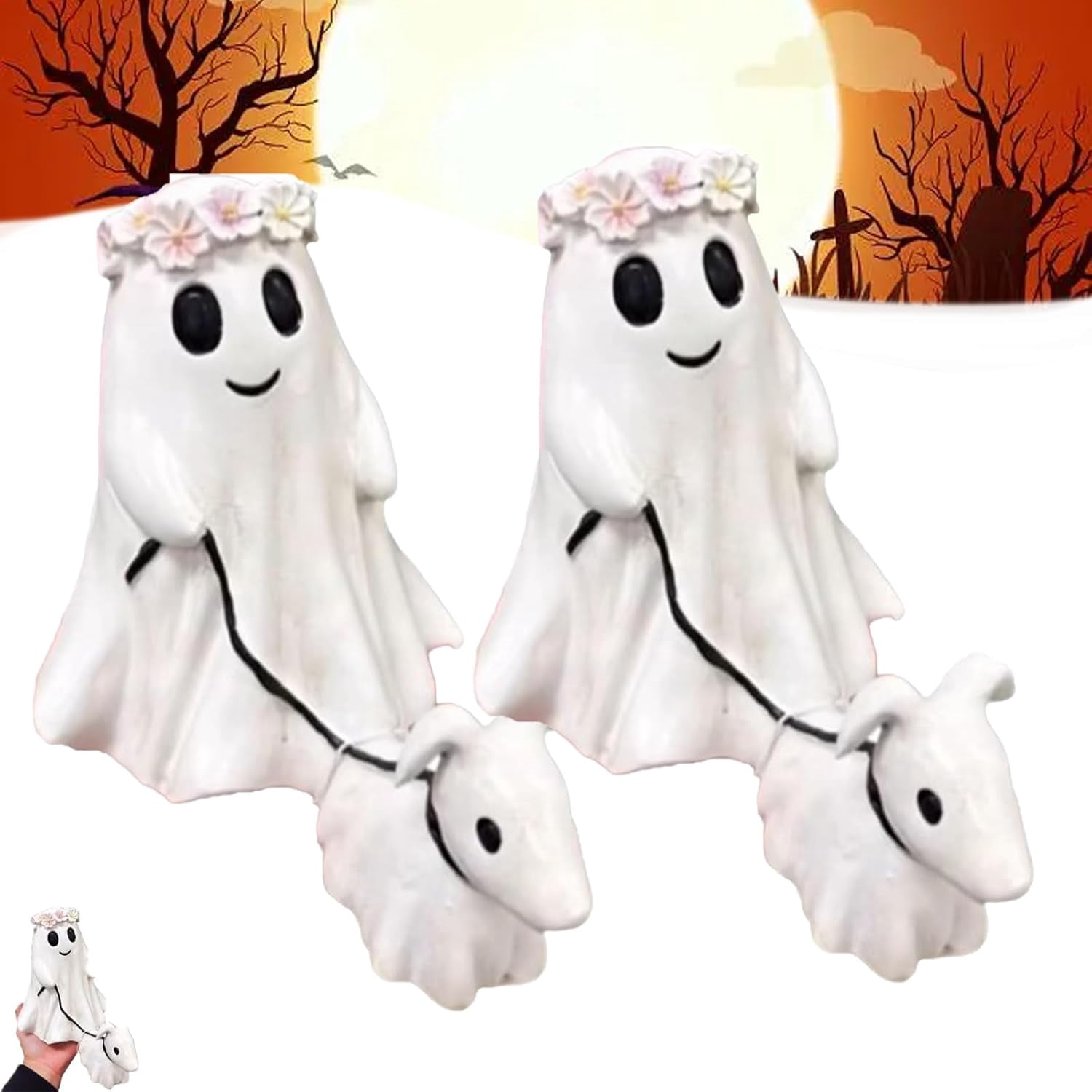 Ghost Walking Dog Statue, Halloween Ghost Dog Statue, Ghost Dog, Spooky ...