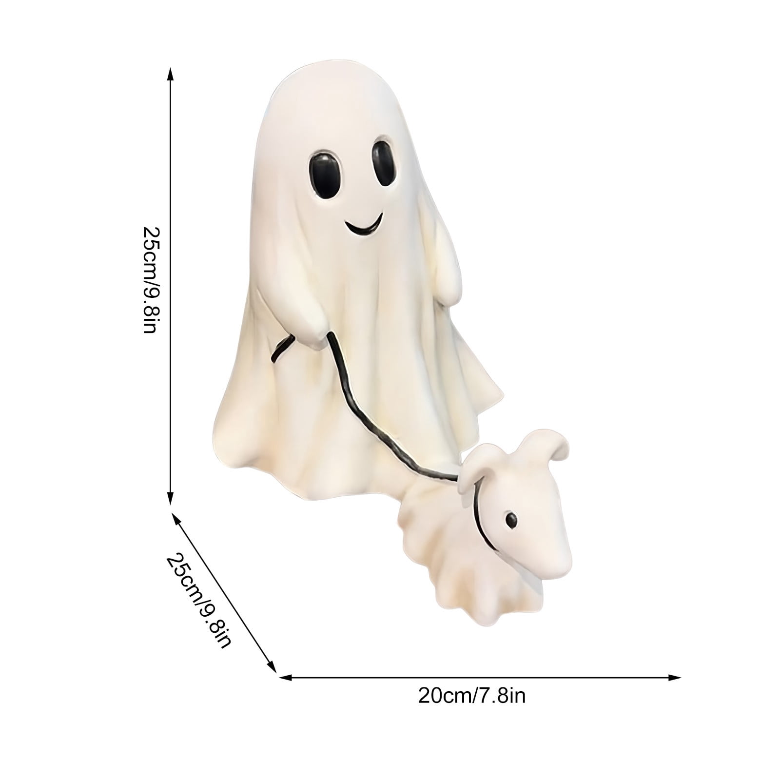 Ghost Walking Dog Statue Spooky Ghost Dog Halloween Figurine Halloween ...