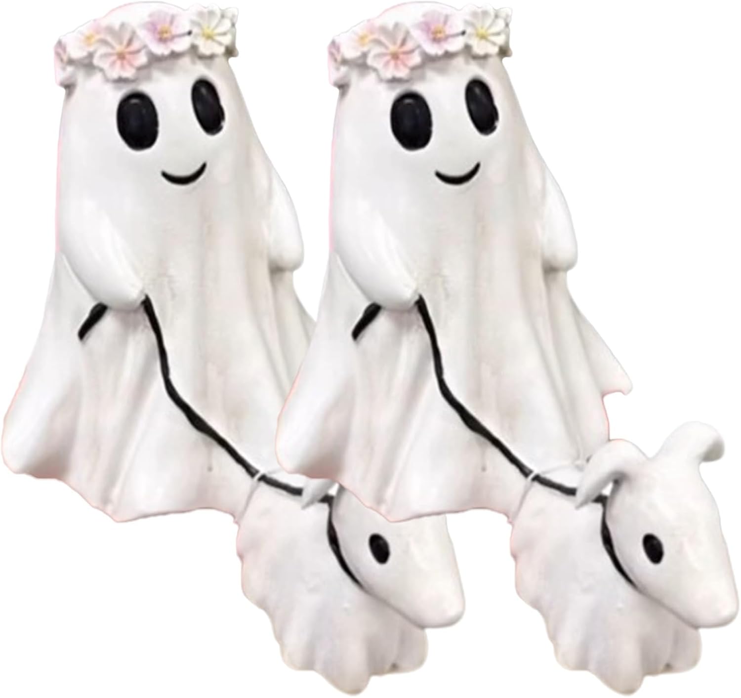 Ghost Walking Dog Statue, Spooky Ghost Dog Halloween Figurine ...