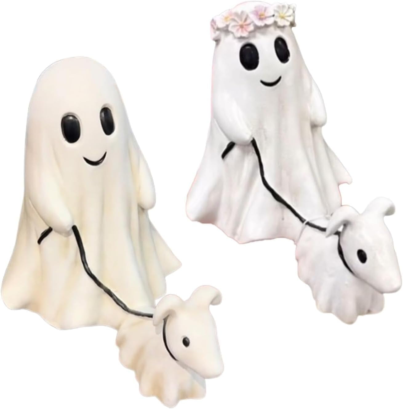 Ghost Walking Dog Statue, Spooky Ghost Dog Halloween Figurine ...