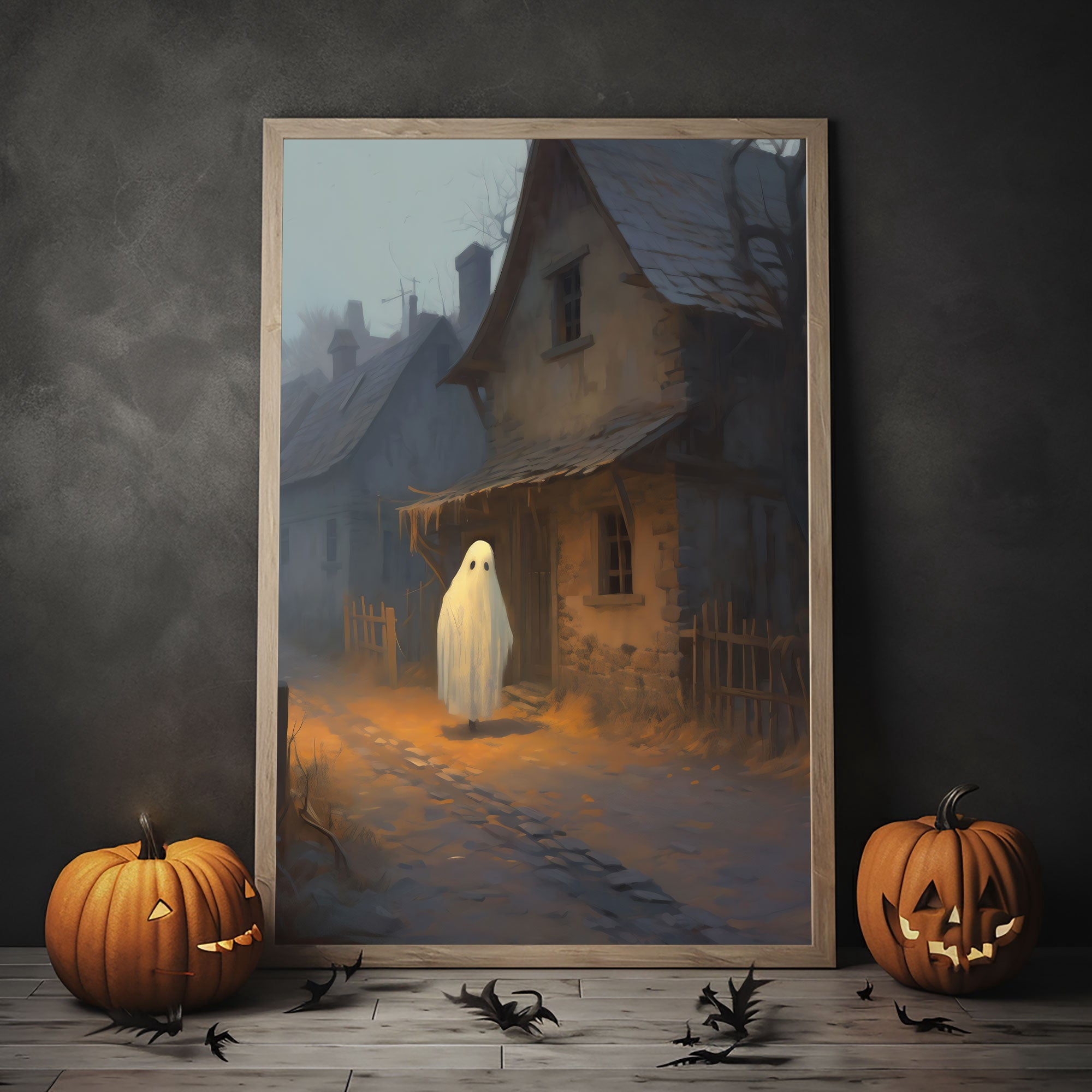 Ghost Walking On The Street Poster Print, Sad Ghost Poster, Halloween ...