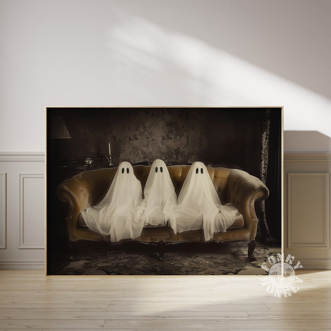 Ghost Wall Art Print, Decor, Vintagey Style Painting, Cute Ghosts ...