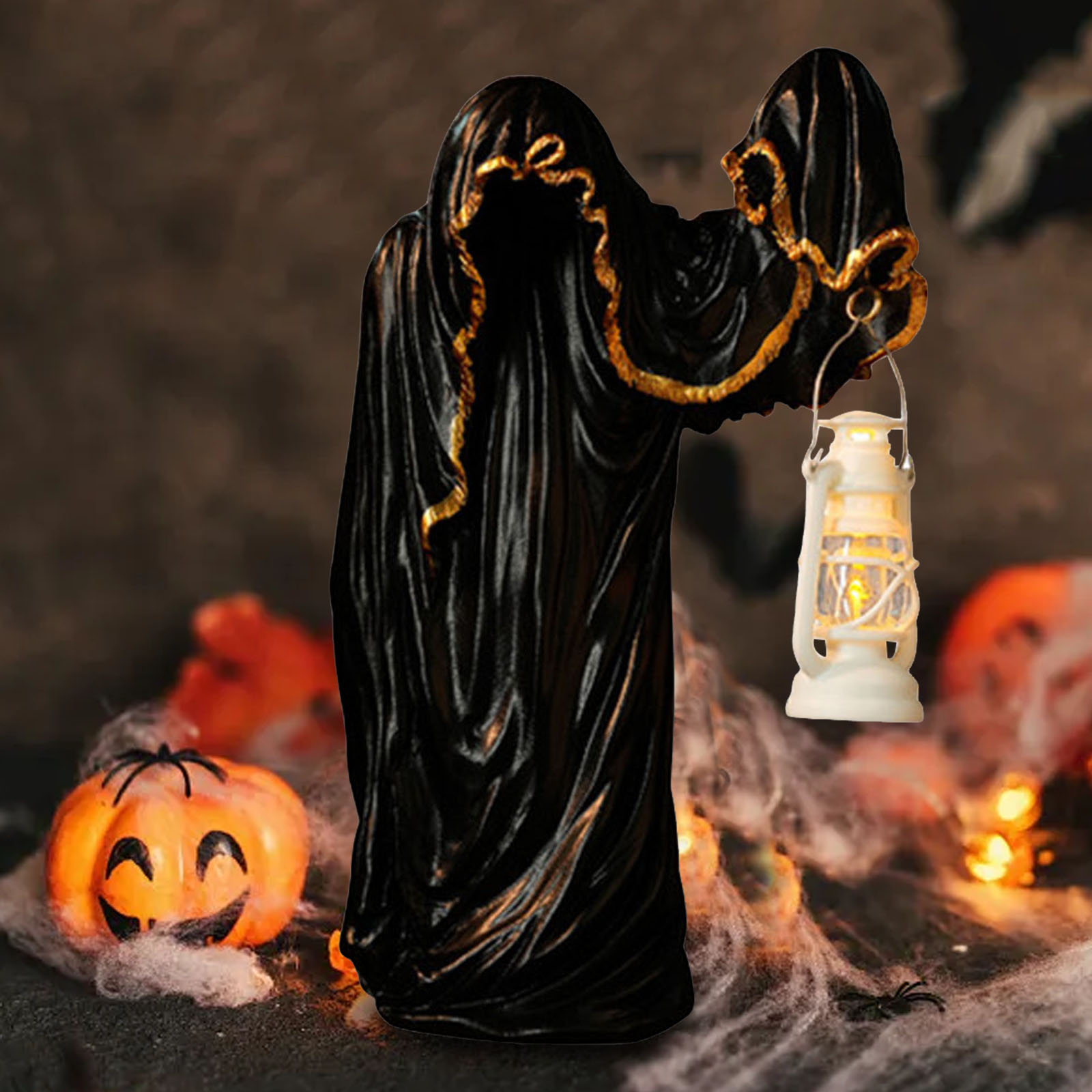 Ghost Witch Statue | 8 inch Witch Statue, Ghost Holding Lantern Statue ...