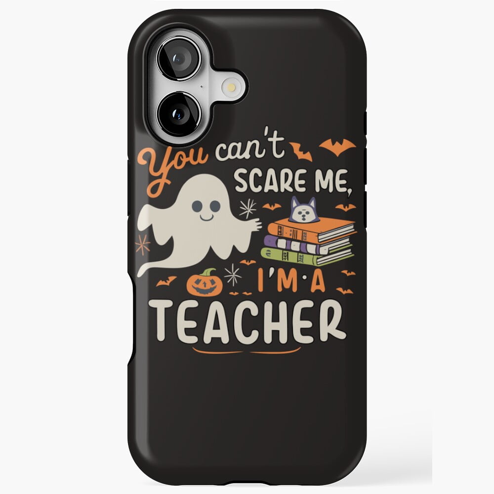 Ghost With Book Teacher Quote Design iPhone Case 17 11 12 13 14 15 16 ...