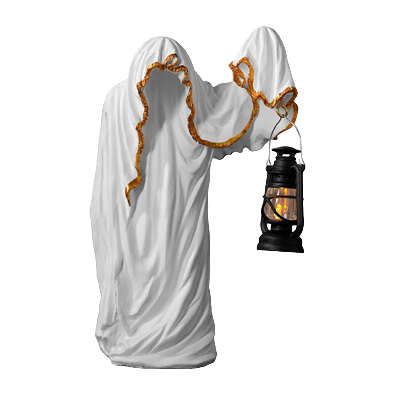 Ghost Wizard Lantern Ornament, Vintage Witch Statues Resin Statue ...