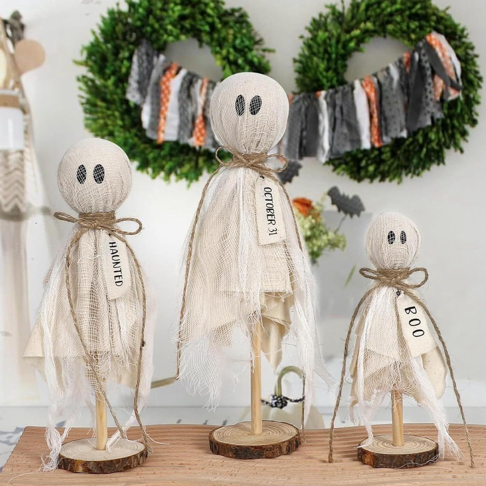 Ghost Wooden Stand Crafts Home Ambience Ornaments Spooky Wooden Decor ...