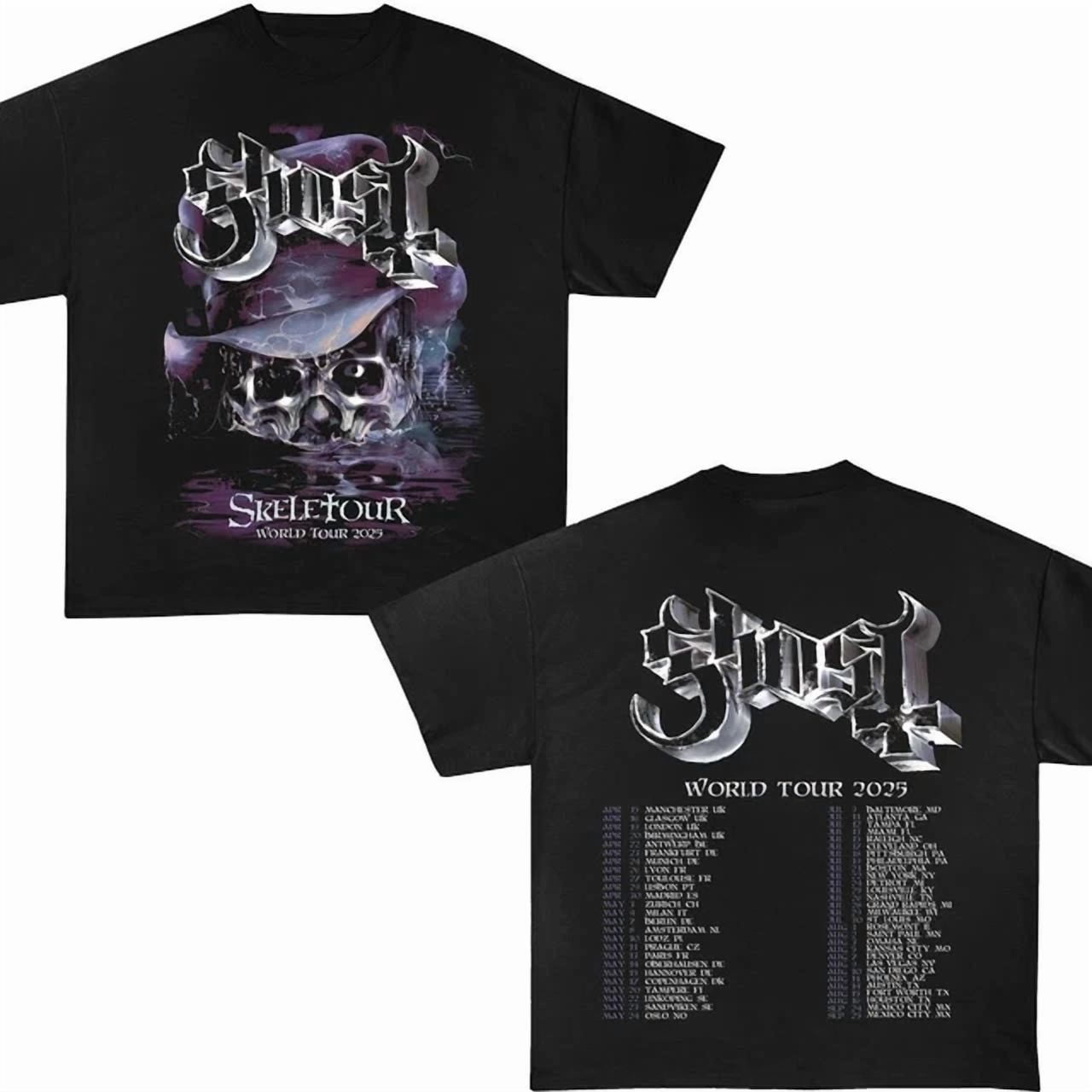 Ghost World Tour 2025 Fan Gift, Ghost Skeletour World Tour Tee, Ghost ...
