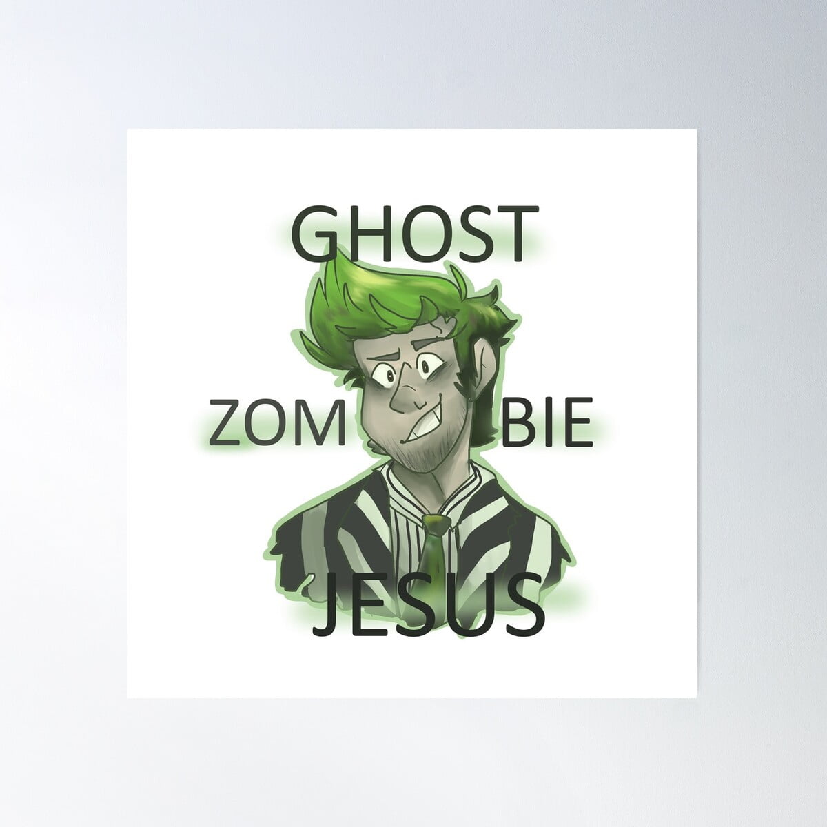 Ghost Zombie Jesus Poster Wall Art, Modern Wall Decor For Living Room ...