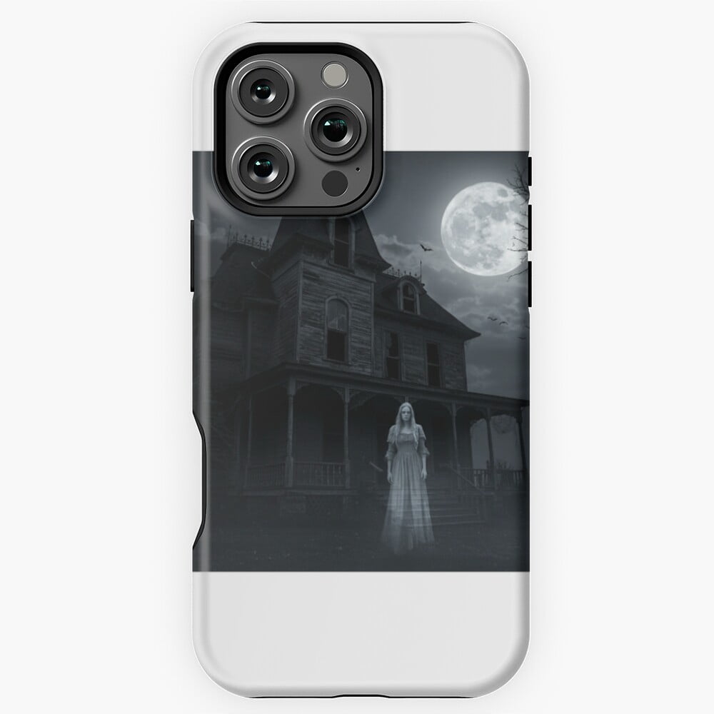 Ghost and haunted house spooky Phone Case for iPhone 16 15 14 13 12 11 ...