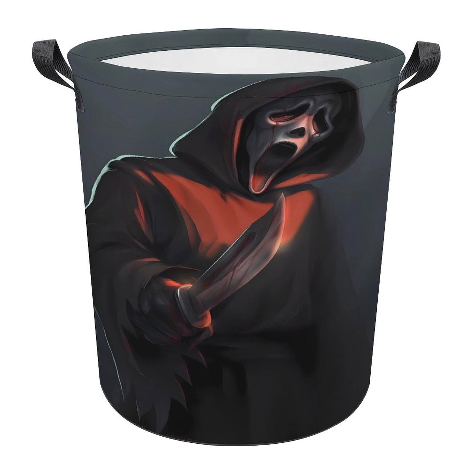 Ghost-face Laundry Hamper, Round Collapsible Hamper Laundry Basket with ...