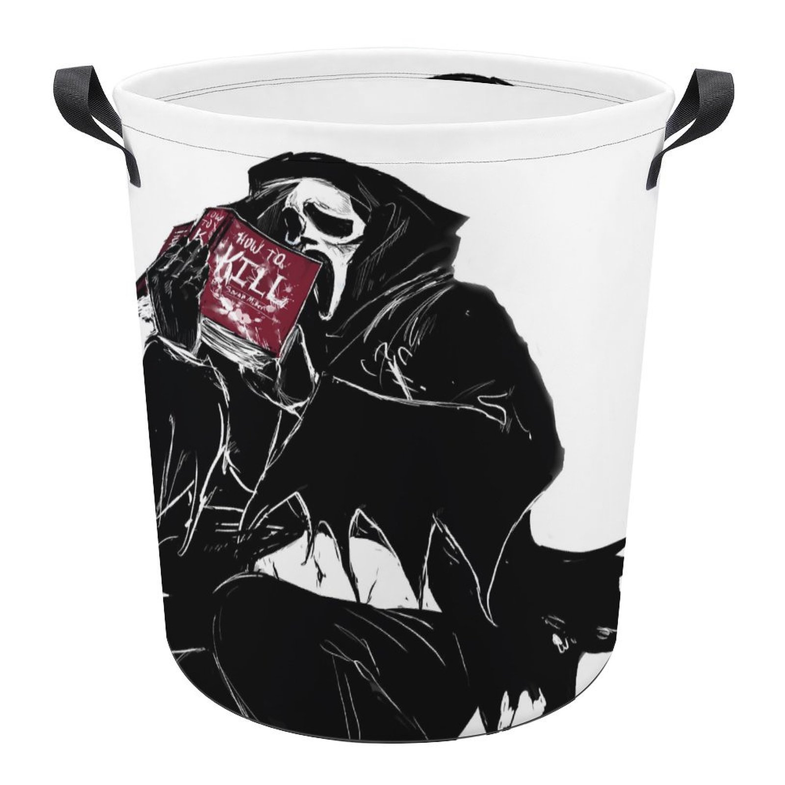 Ghost-face Laundry Hamper, Round Collapsible Hamper Laundry Basket with ...