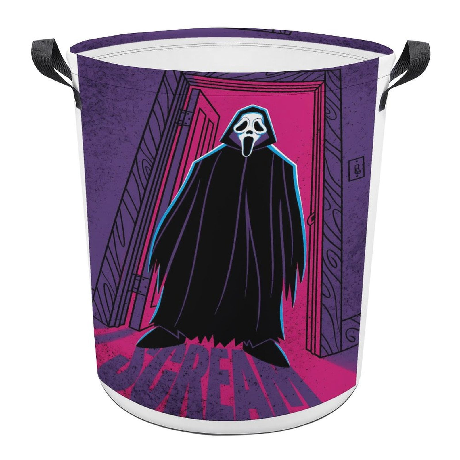 Ghost-face Laundry Hamper, Round Collapsible Hamper Laundry Basket with ...