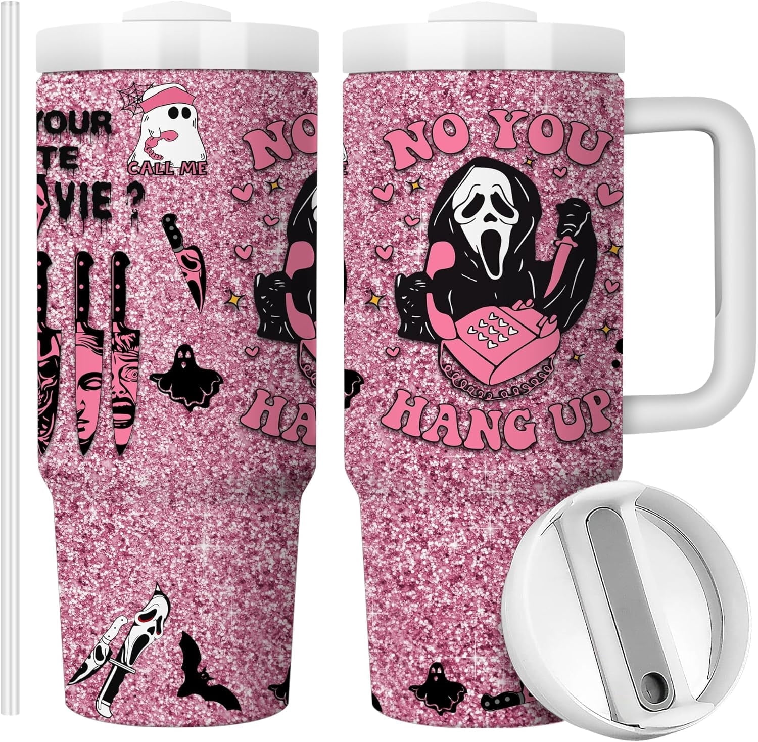 Scream Tumblers,Scary Movie Halloween Tumbler,30 Oz Insulated Stainless ...