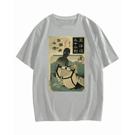Ghost of the Sea Ukiyo-e Cotton casual T-shirt - Walmart.com
