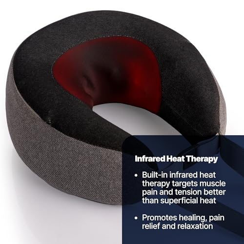 GhostBed Massaging Neck Pillow, Shiatsu-Style Kneading Massager, Memory ...