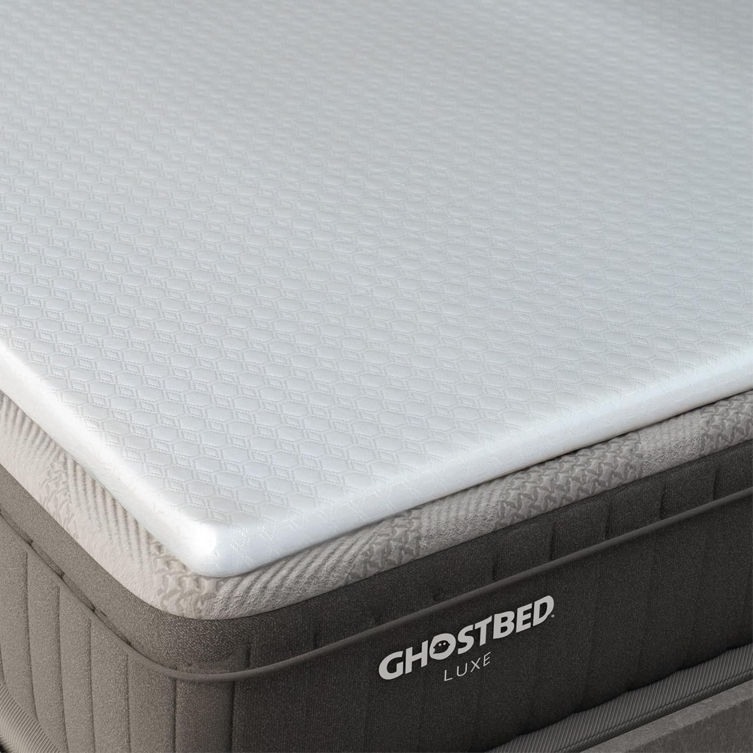 Ghostbed Plush Foam with Cover Mattress Topper, Full 1.5 Inch Polyurethane Foam Plush Mattress ...