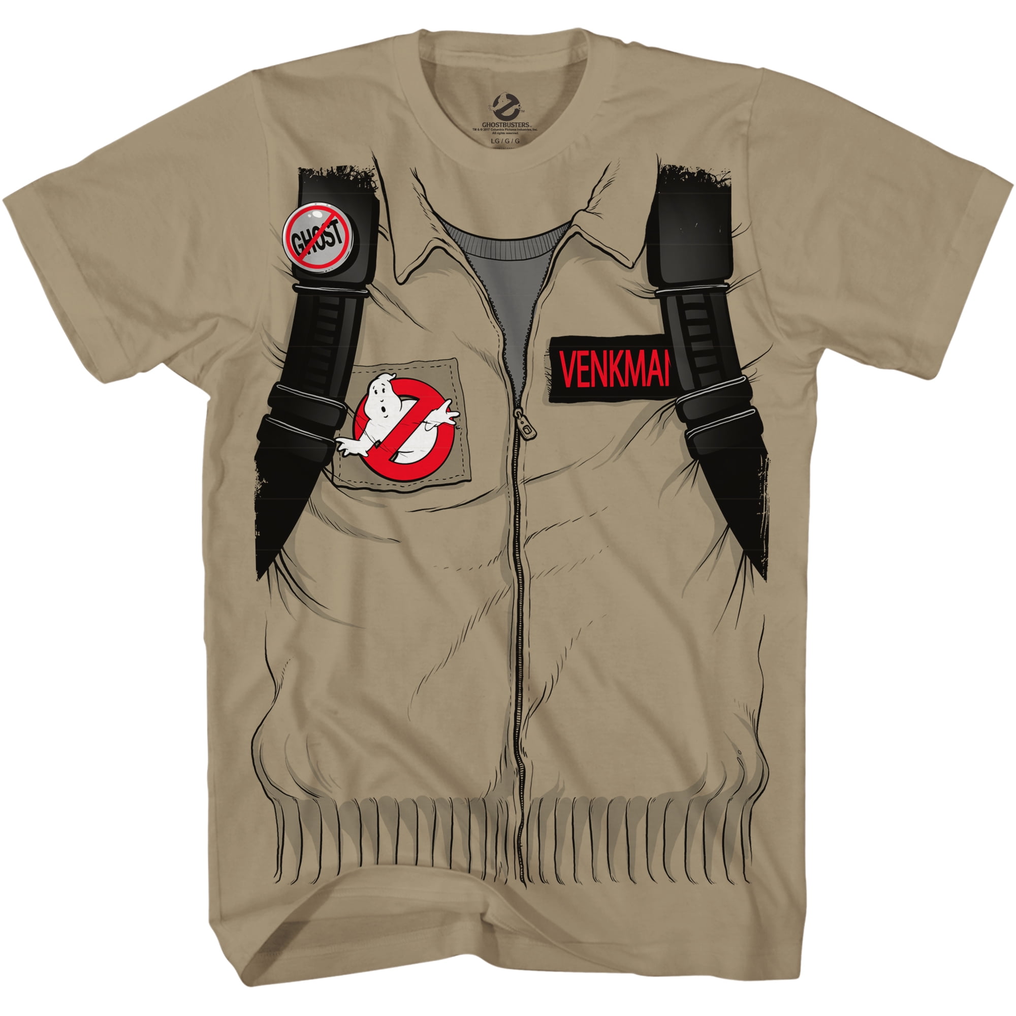 Ghostbuster Adult Short Sleeve Costume T-Shirt with Back Print ...