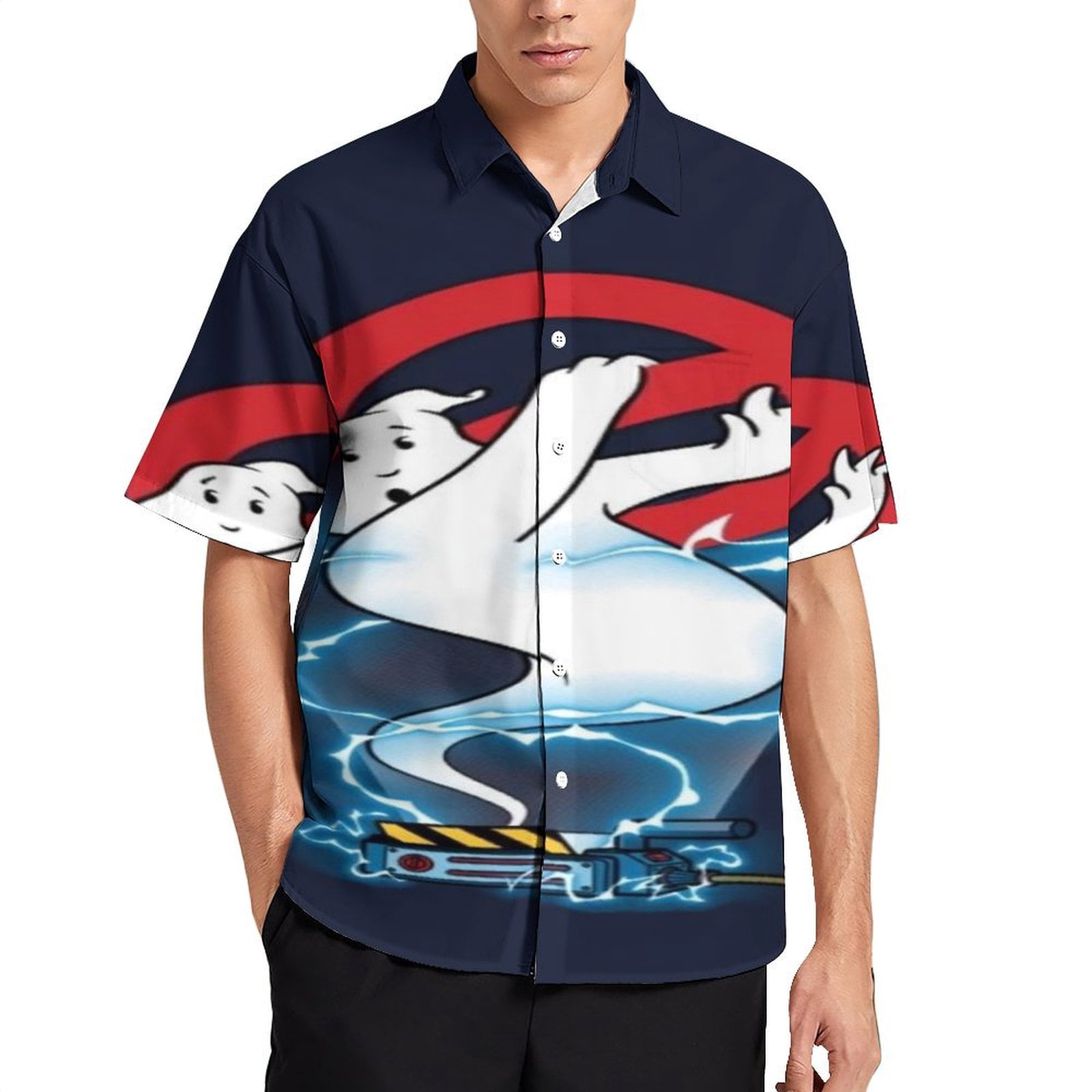 Ghostbuster Hawaiian Shirts for Men Fashion Button Down Short Sleeve ...