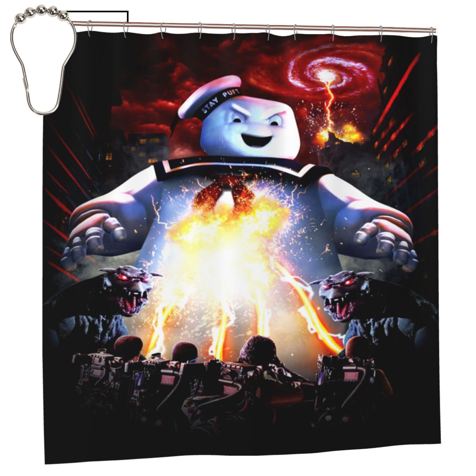 Ghostbuster Shower Curtain For Kids Children Cute Shower Curtain Funny Bathroom Waterproof ...