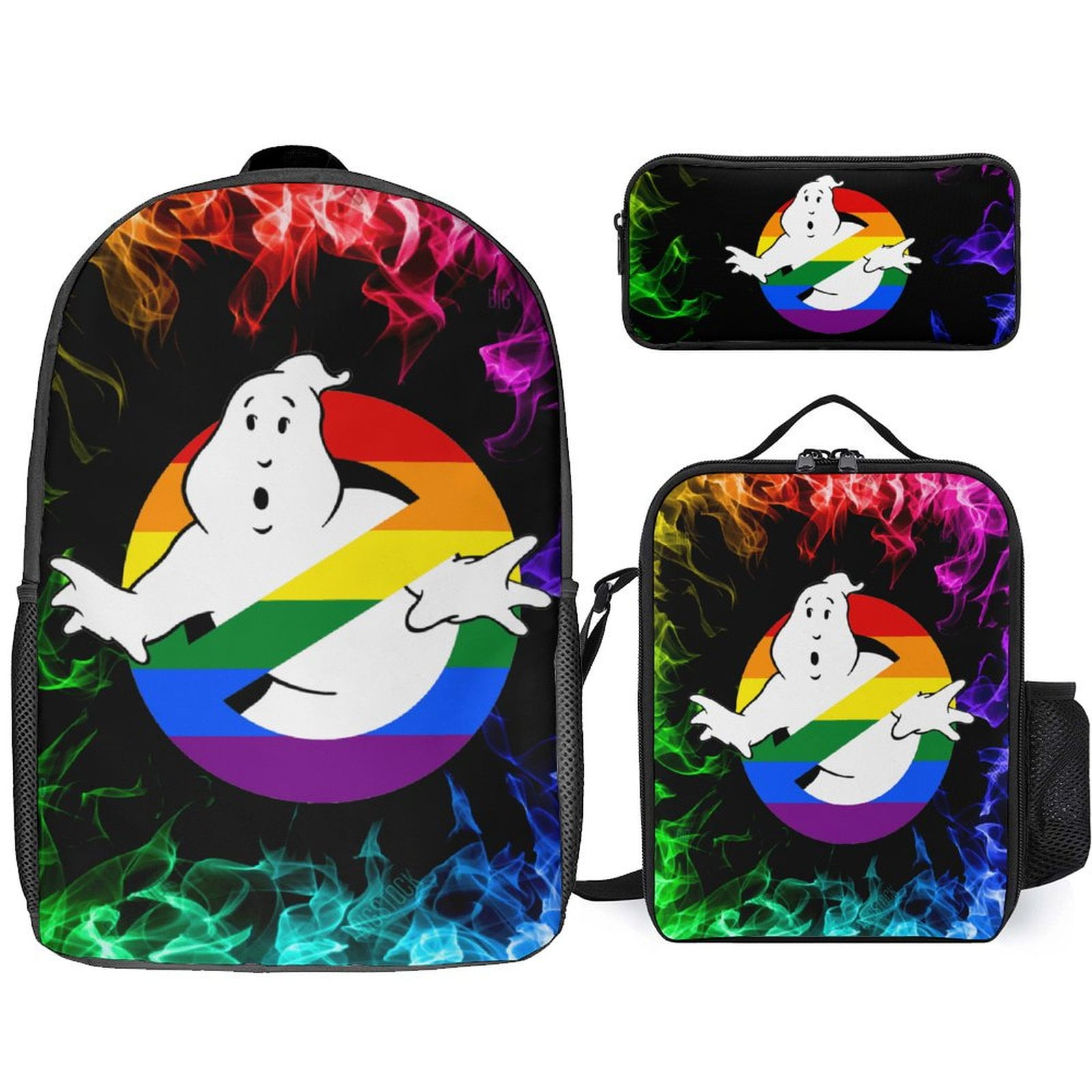 Ghostbusters 3 Pcs Backpack Casual Bags with Insulated Lunch Bag Tote ...