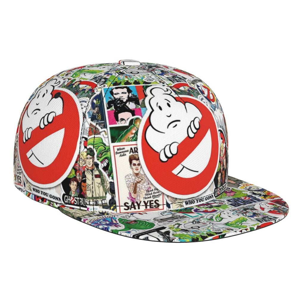 Ghostbusters Adjustable Flat Brim Baseball Cap Snapback Hat Hip Hop ...