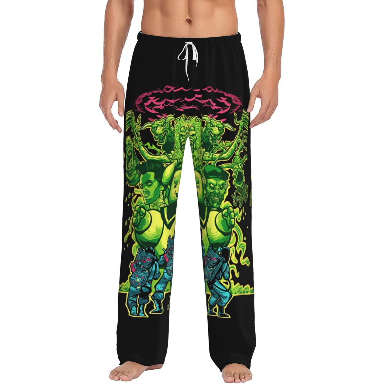 Ghostbusters Anime Cartoon All-Over Print Men'S Black Pajama Pants ...