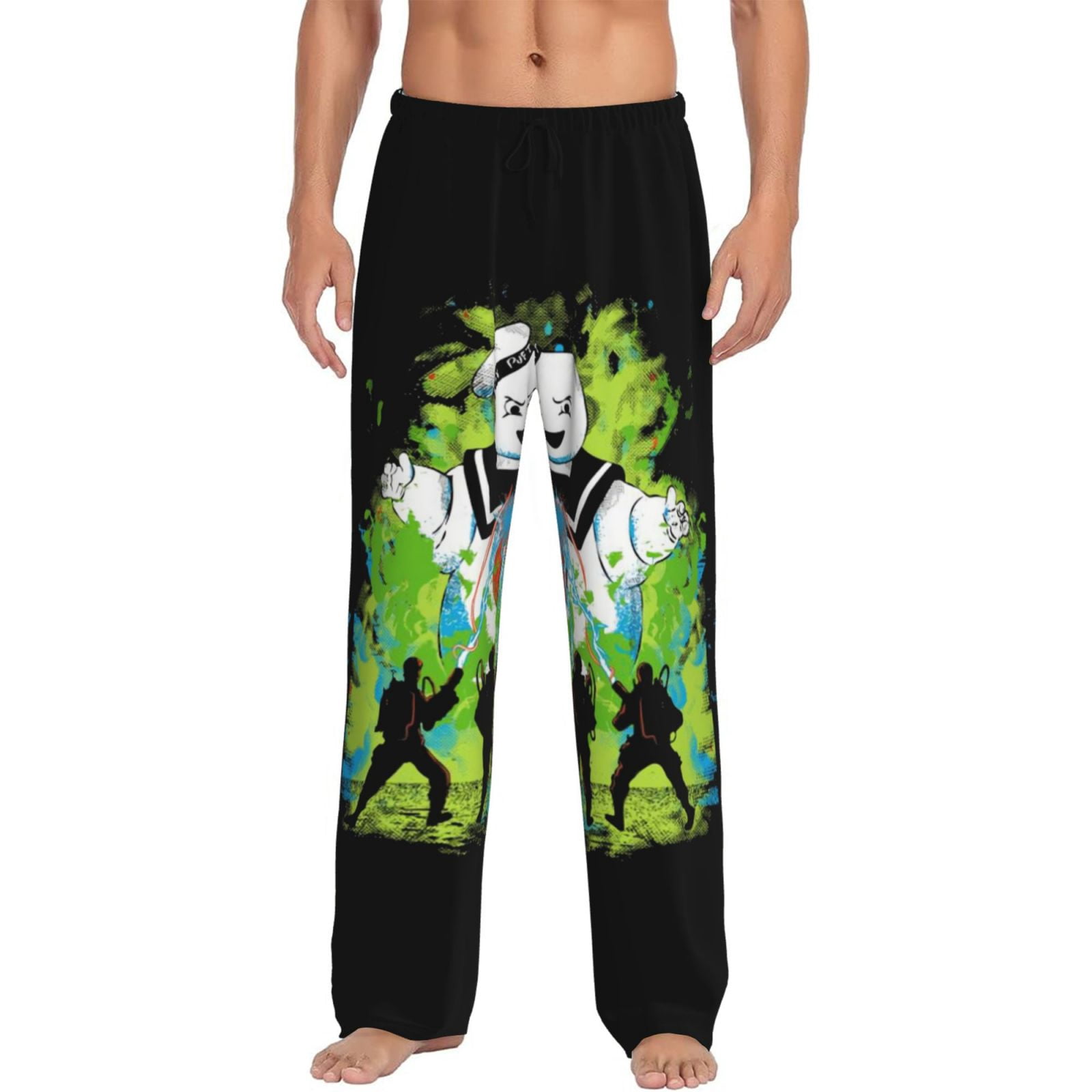 Ghostbusters Anime Cartoon All-Over Print Men'S Black Pajama Pants ...