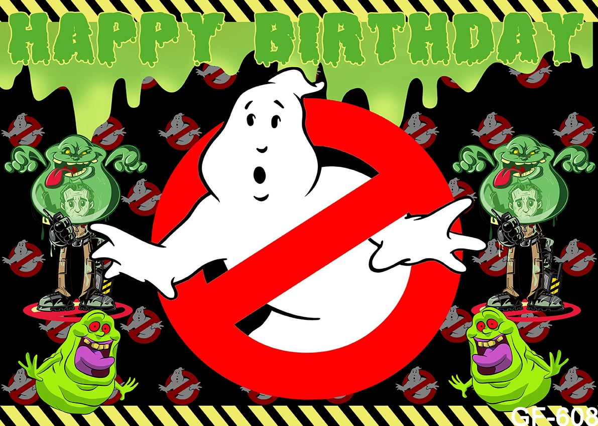 Ghostbusters Backdrop Birthday Party Green Ghost Custom Photography ...